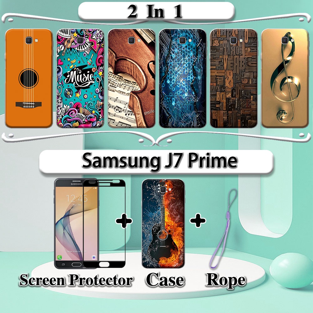 2 IN 1 Samsung J7 Prime Case with Tempered Glass Curved Ceramic Screen ...