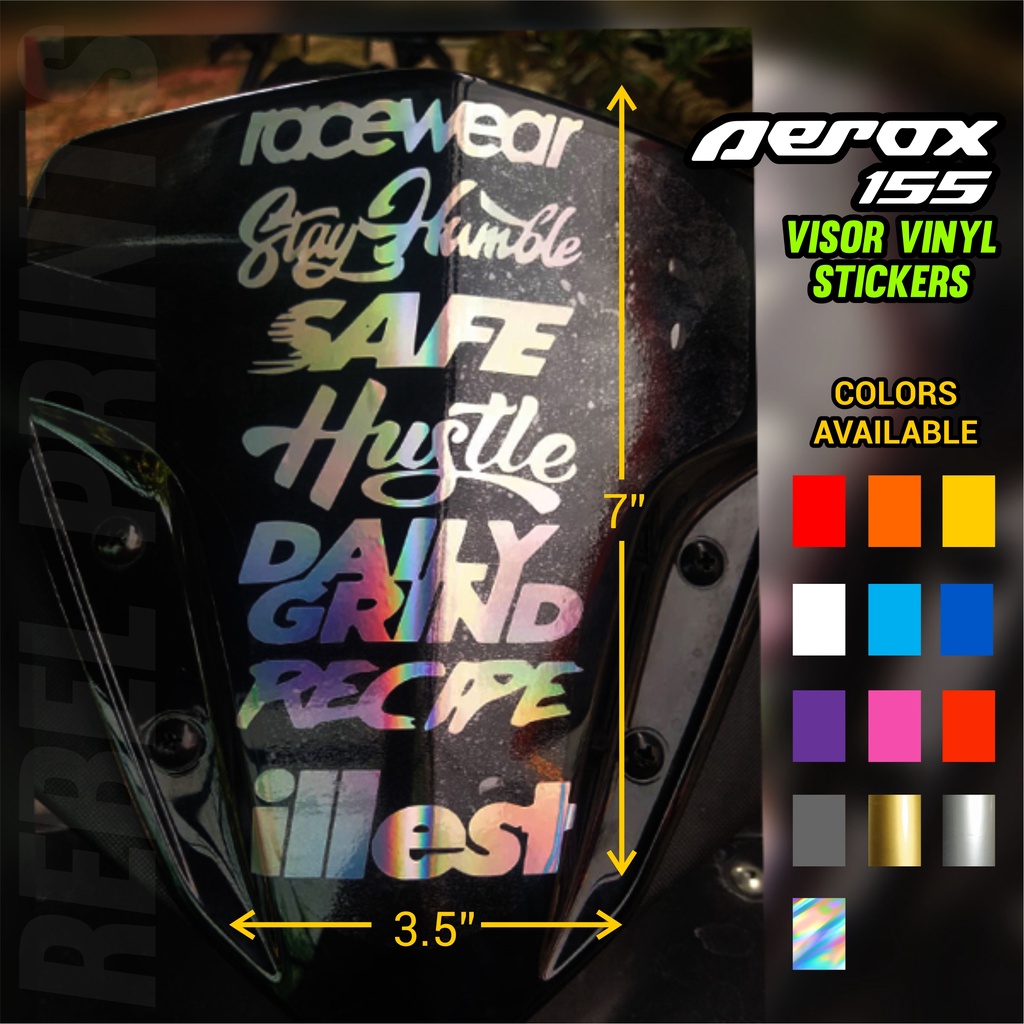 Sticker Set for AEROX 155 Visor / Fairings || also fit on other ...