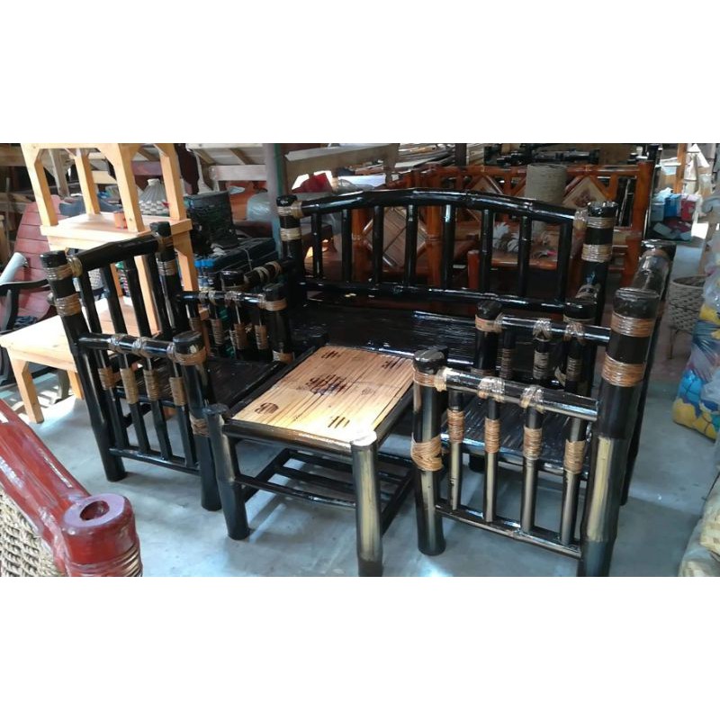 Bamboo Sala Set Dark Chocolate with rattan | Shopee Philippines