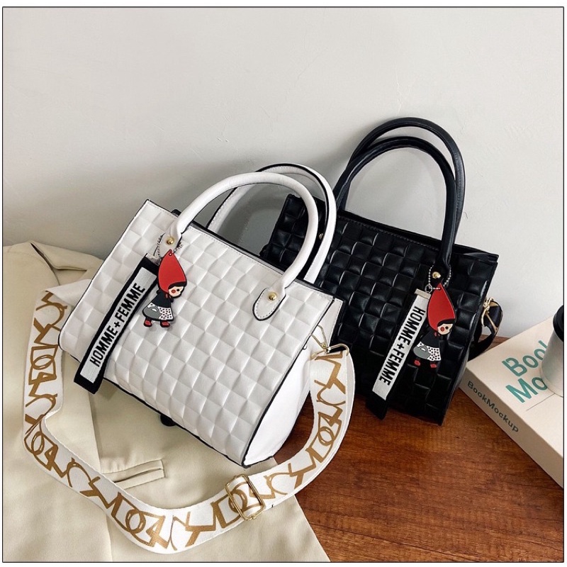 FiOn fashion #6394 embossed checkered handbag simple atmospheric ...