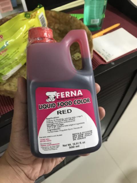 Ferna Liquid Food Color Red 500ml Fgc-3150 | Shopee Philippines