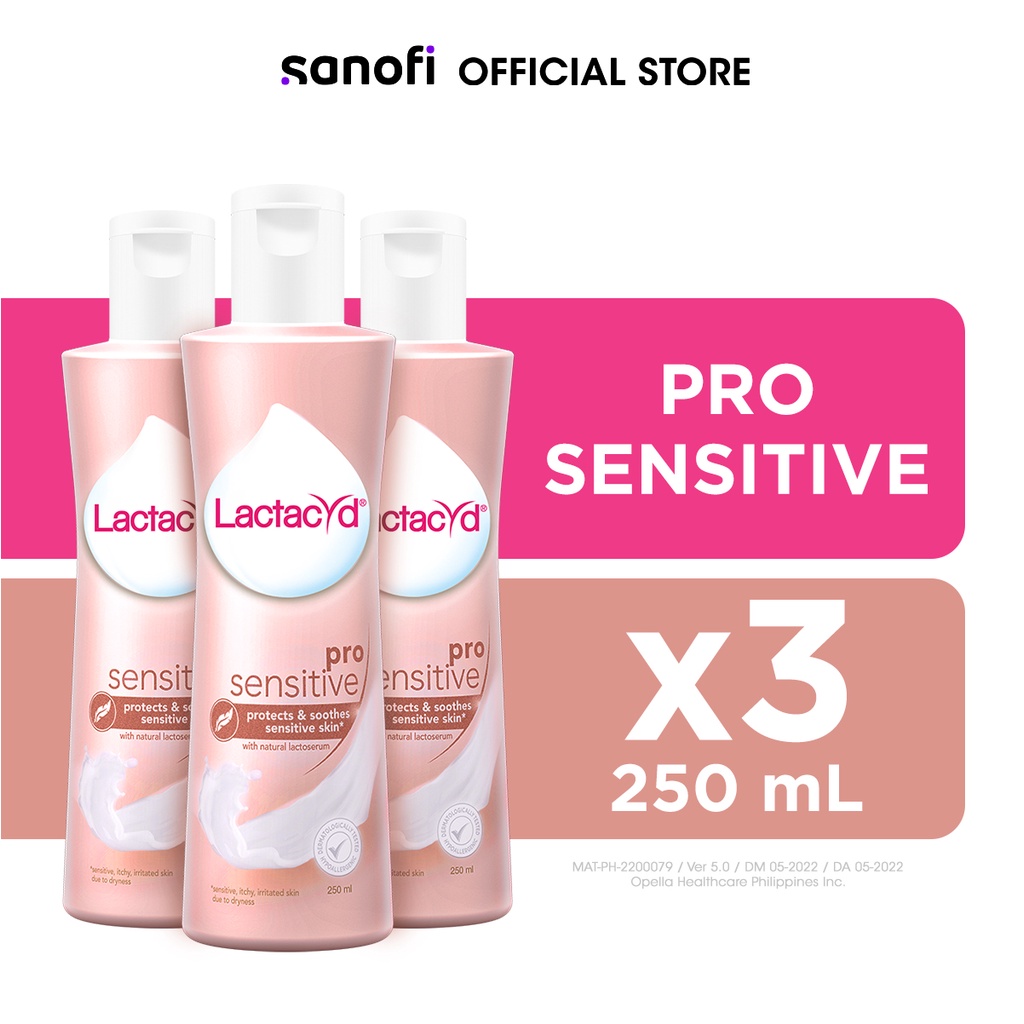Lactacyd Feminine Wash Pro Sensitive 250ML (Bundle of 3) | Shopee ...