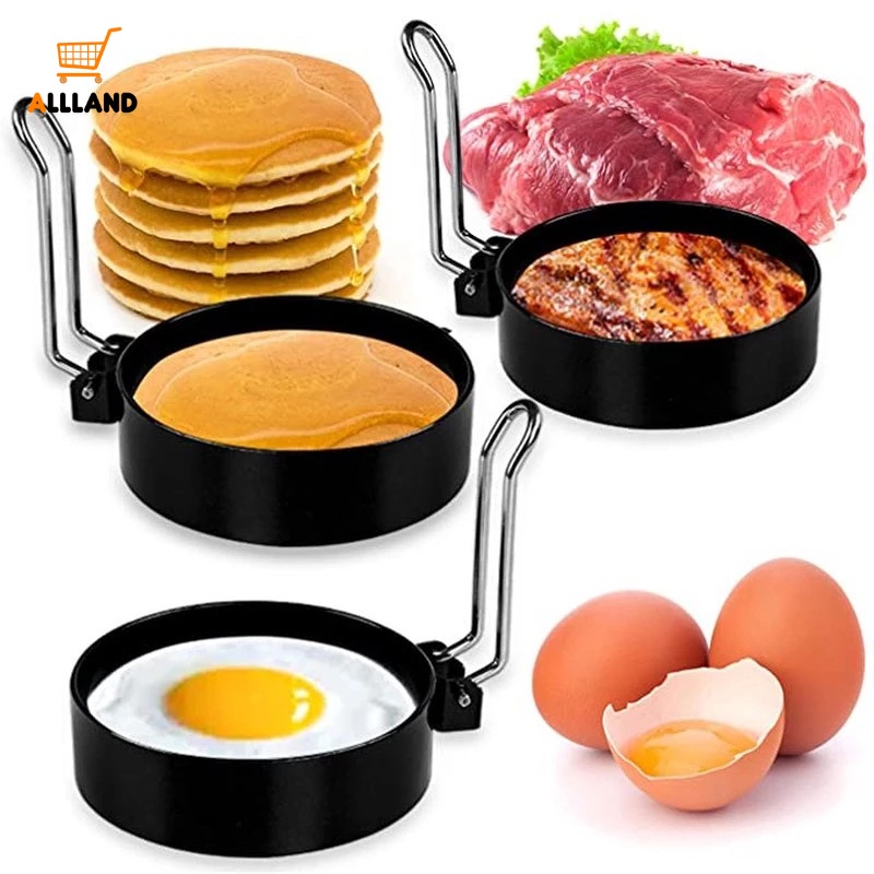 Metal Non-stick Fried Egg Pancake Ring with Handle/ Kitchen Omelette ...