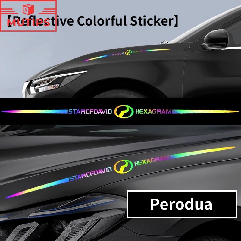 Perodua Colorful laser reflective sticker car logo sticker for Viva ...