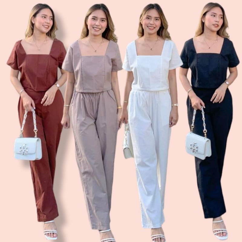 Janna Coordinates Squareneck Terno | Shopee Philippines