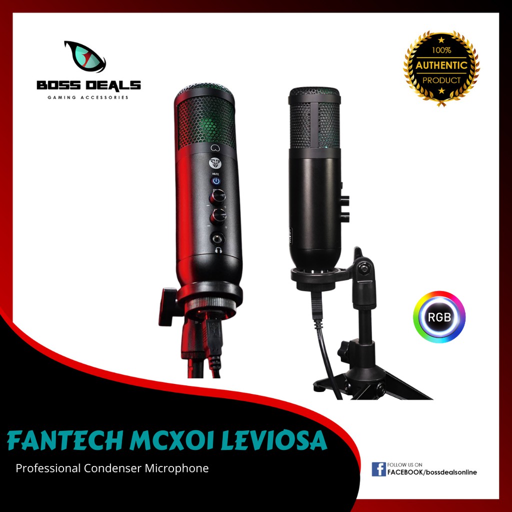 FANTECH MCX01 LEVIOSA PROFESSIONAL CONDENSER MICROPHONE | Shopee ...