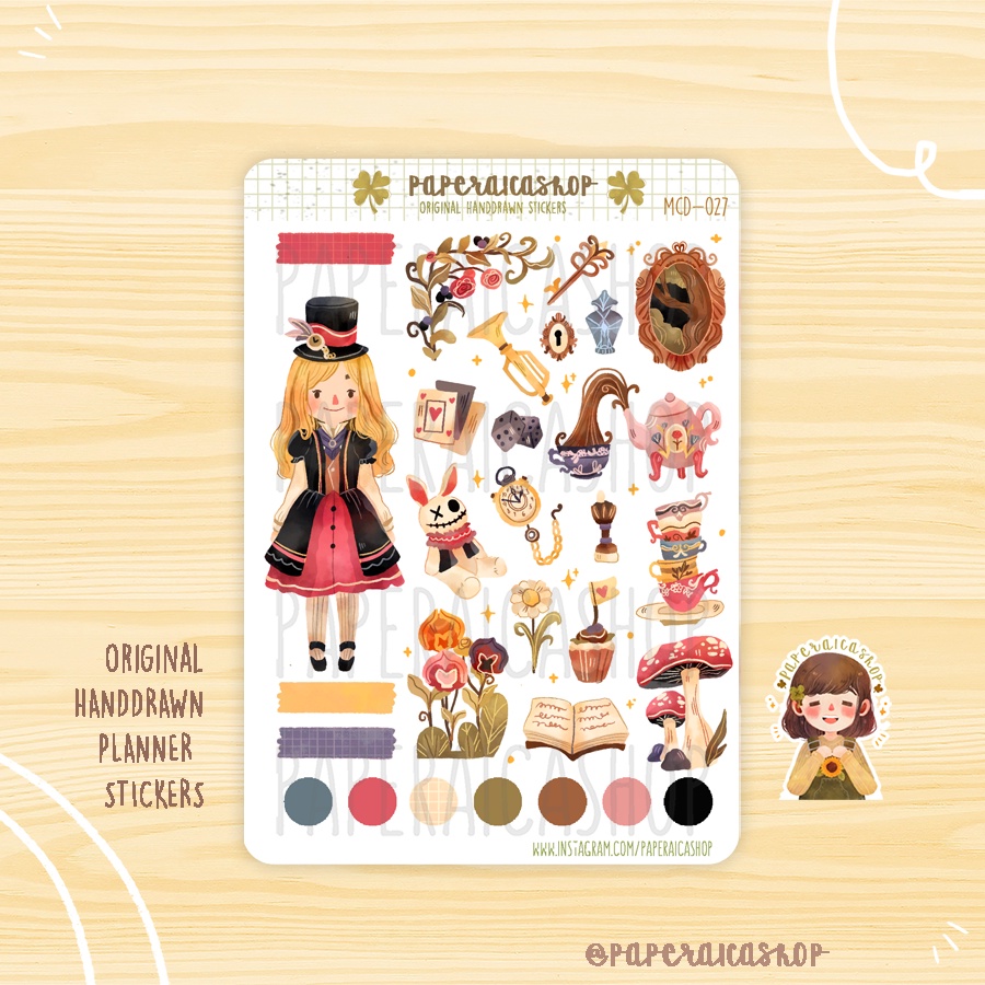 Cute Wonderland Stickers, Alice in Wonderland Stickers, Enchanted Girl ...