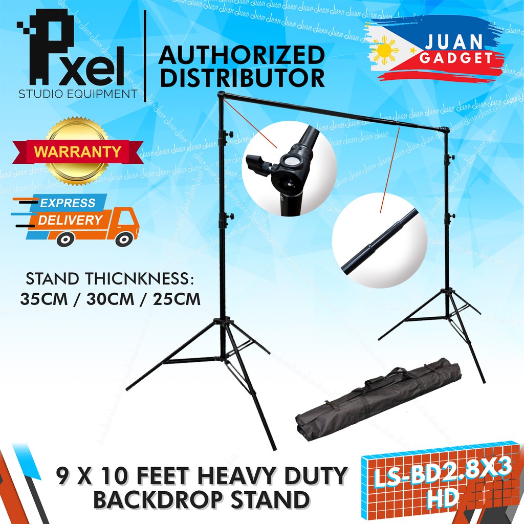 Pxel LS-BD2.8X3 HD Heavy Duty Backdrop Muslin Stand 9 x 10 Feet / 2.8M ...