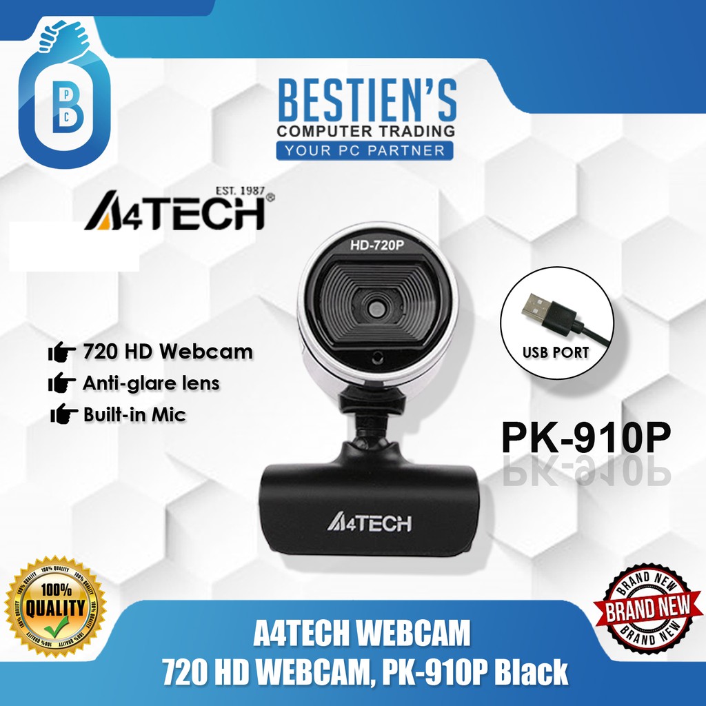 A4TECH (PK-910P) WEBCAM/ CAMERA 720P HD SENSOR, 30 FPS, USB 2.0 HIGH ...