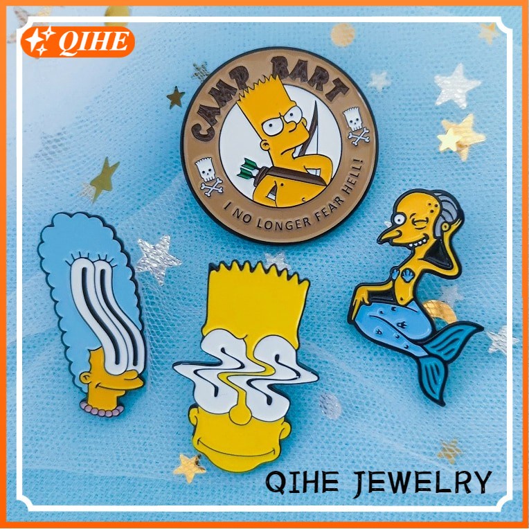 Cartoon 90S Vintage Enamel Badge The Simpson Pin Collection Simpson ...