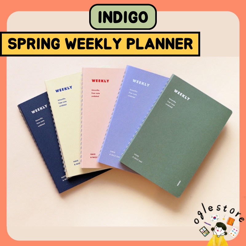 Indigo Basic Spring Weekly Diary 6Months Undated Planner Korean Undated ...