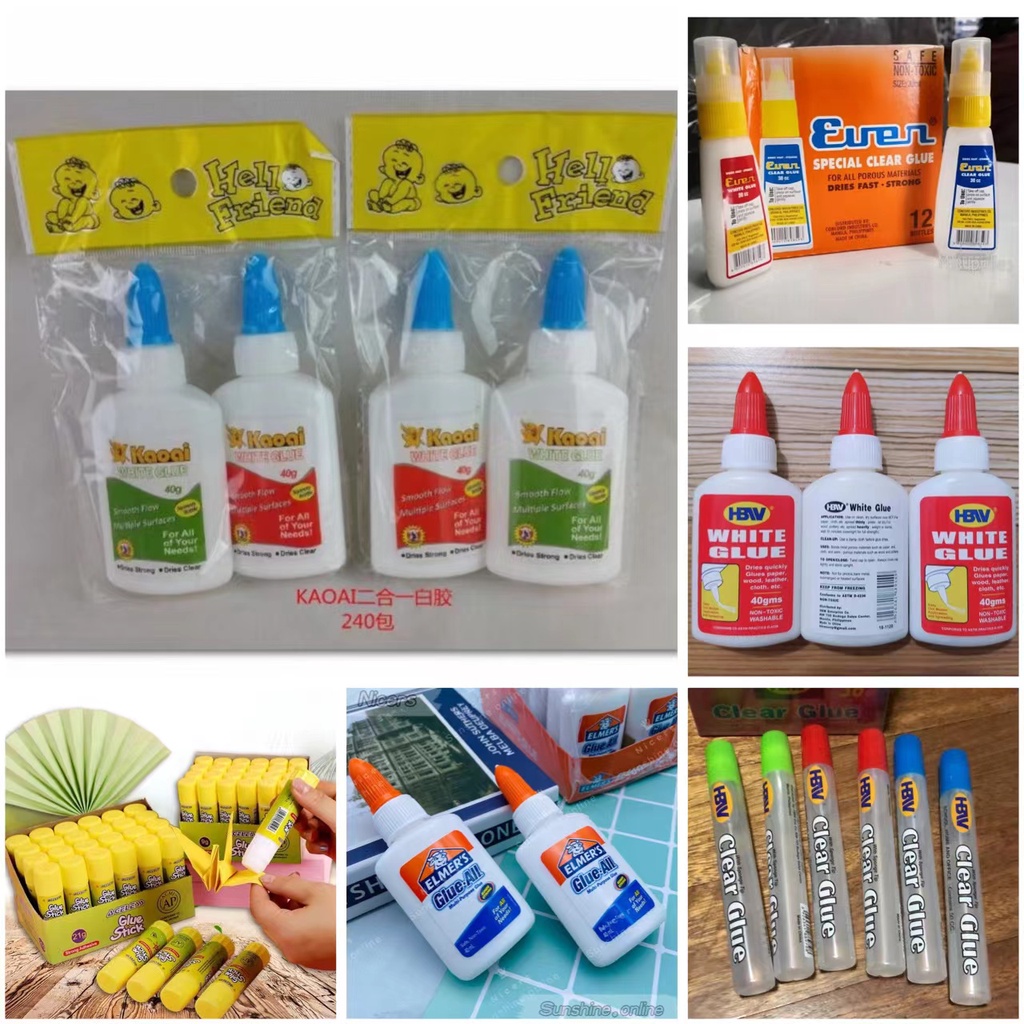 ASSORTED GLUE PER PIECE PRICE(HBW,ELMERS,EVER,GLUE STICK) | Shopee ...