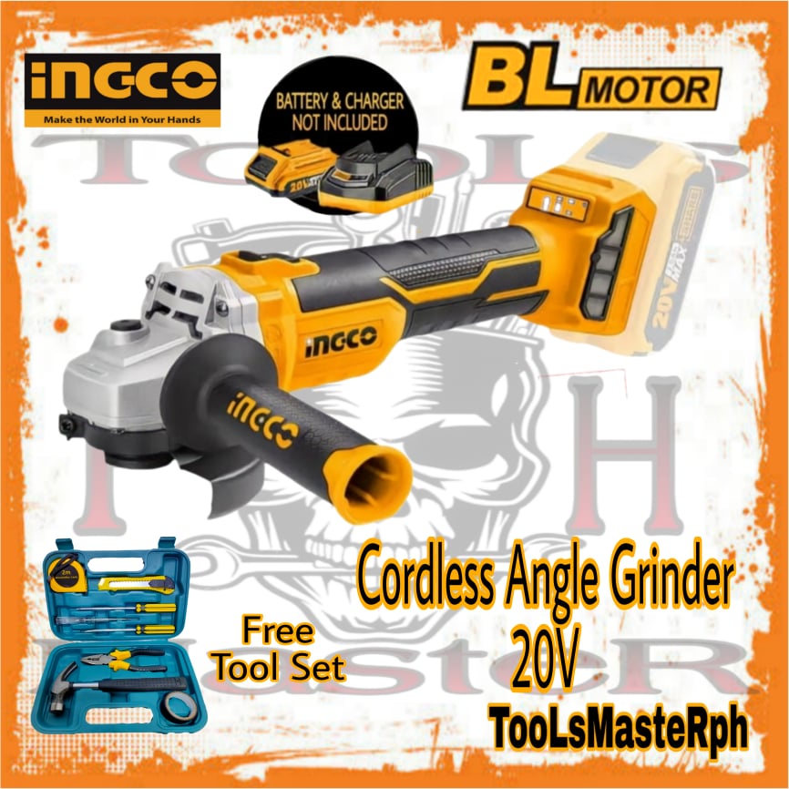 INGCO 20V Lithium-Ion Cordless Angle Grinder CAGLI1002 With Free ... INGCO 20V Lithium-Ion Cordless Angle Grinder CAGLI1002 With Free ...