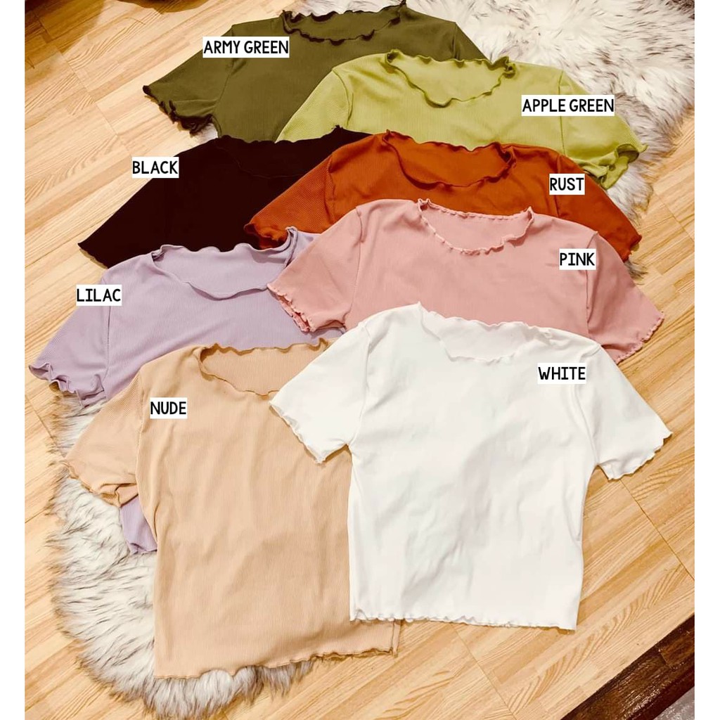100shoppe Lettuce Ribbed Croptop | Shopee Philippines