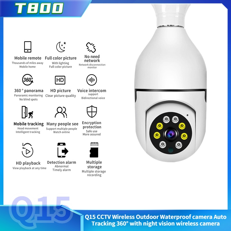CCTV camera wifi connect to cellphone with voice Bulb Network Security ...