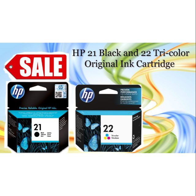 HP 21 Black and 22 Tri-color Original Ink Cartridge | Shopee Philippines