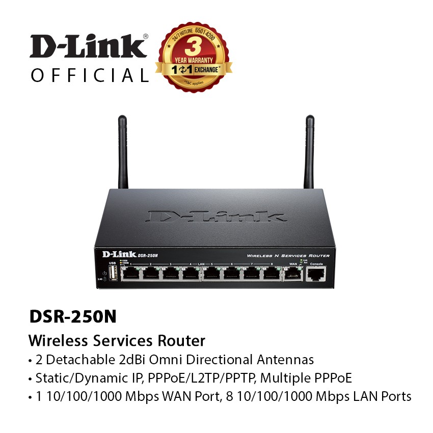 D-Link DSR-250N 8-Port Gigabit Wireless VPN Router | Shopee Philippines