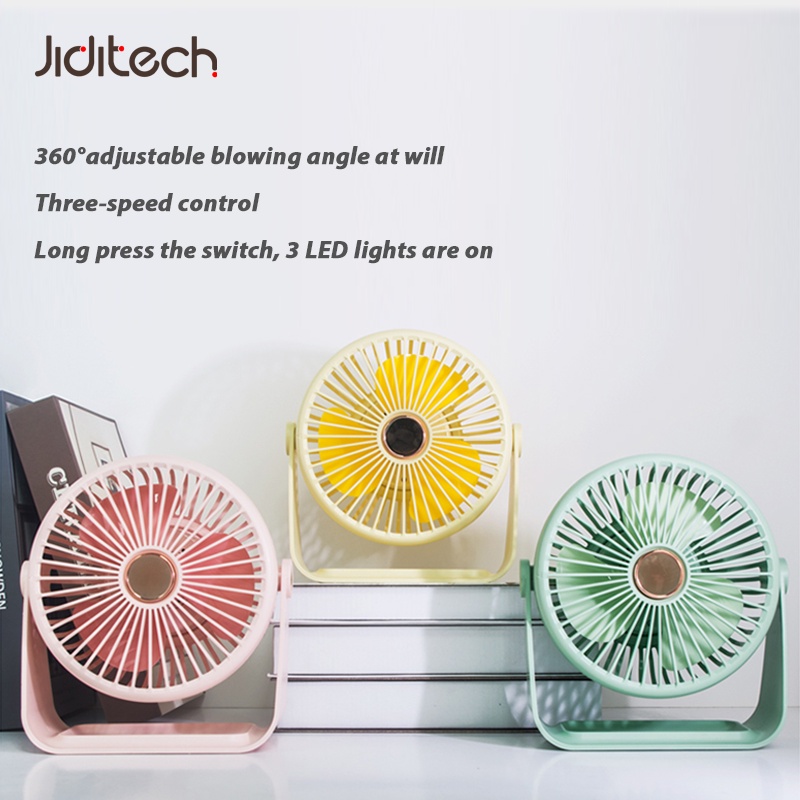 Jiditech USB charging fan with 3 LED lights | Shopee Philippines