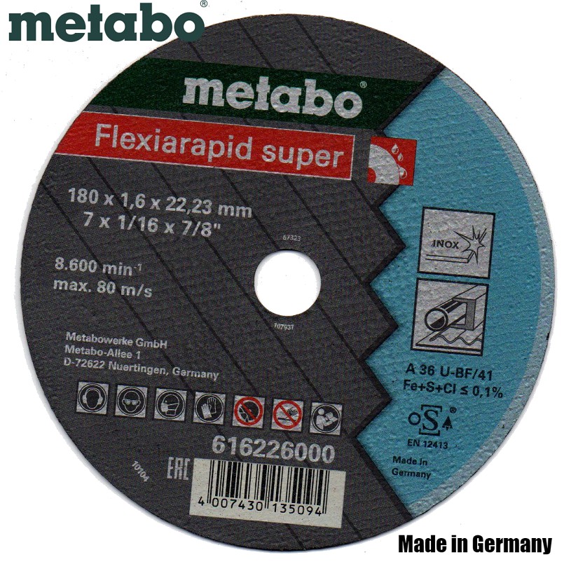 Metabo super thin Cuting Disc (7") for stainless steel | Shopee Philippines