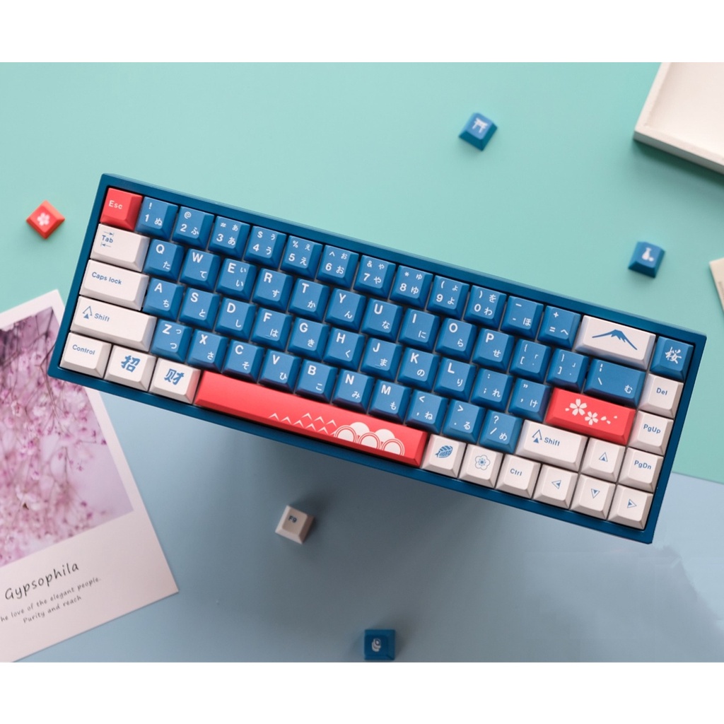 GMK Mount Fuji Keycaps, 129 Keys PBT Keycaps Cherry Profile DYE-SUB ...