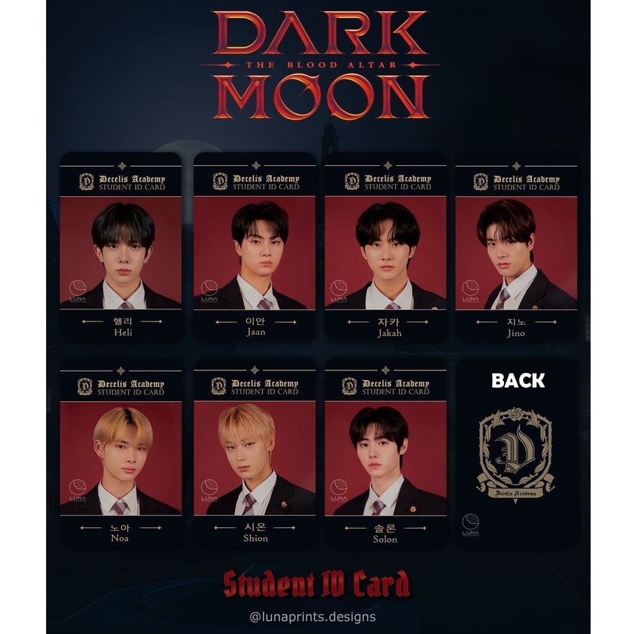 Enhypen Kpop PVC Student ID Card Dark Moon Decelis Academy | Shopee ...