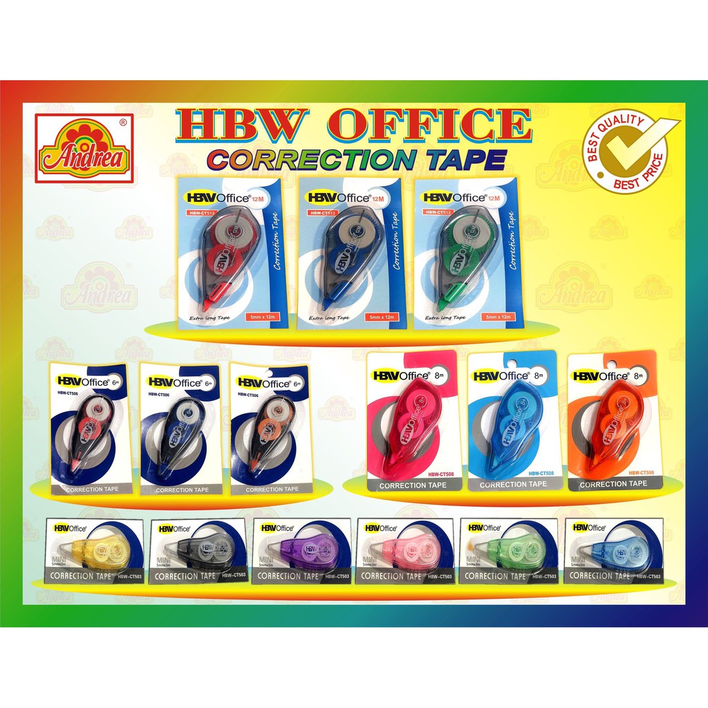 HBW Correction Tape in different types/sizes | Shopee Philippines