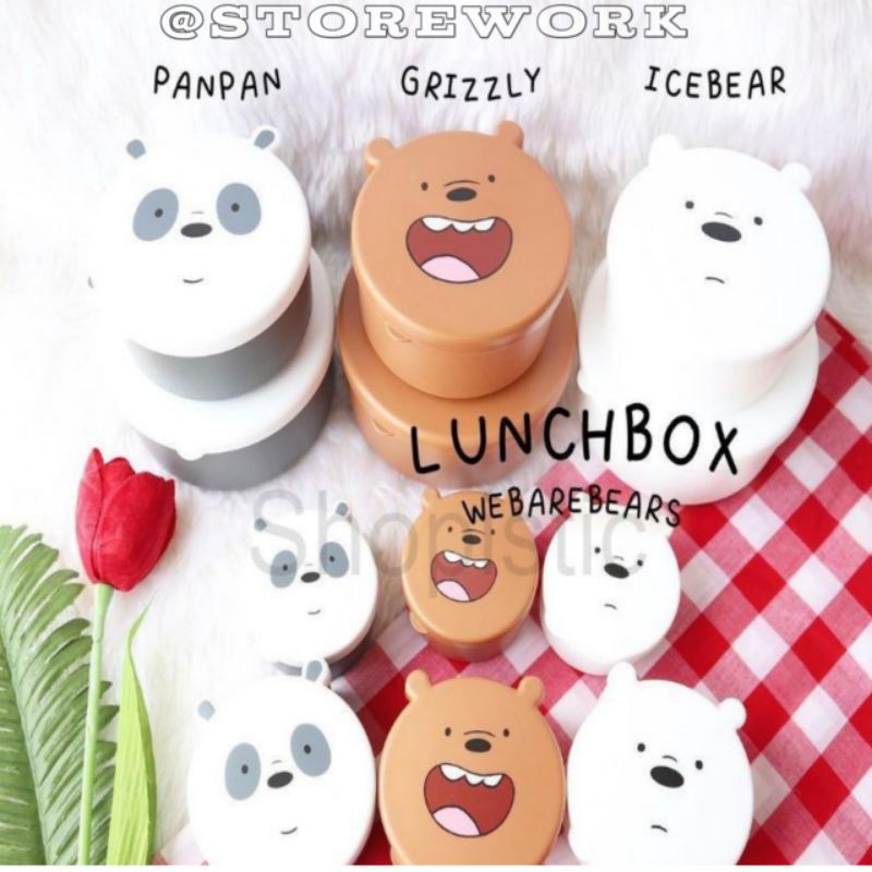 Miniso Bento Box Contents 4 Sizes Bento Box Series We Bare Bears
