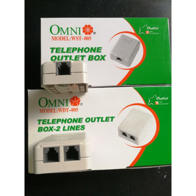 Omni Telephone Outlet Box 1 Line / 2 Lines WST-005 ; WDT-005 | Shopee ...