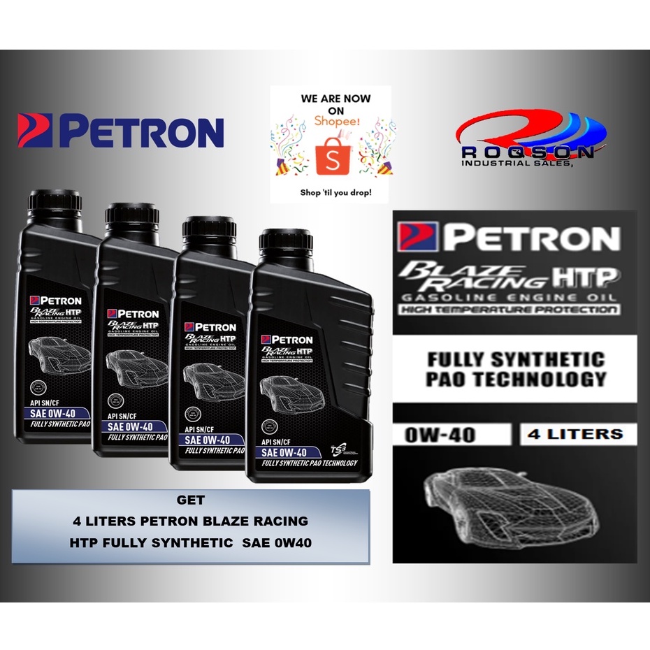 PETRON BLAZE RACING HTP FULLY SYNTHETIC 0W-40 (4 LITERS) | Shopee ...