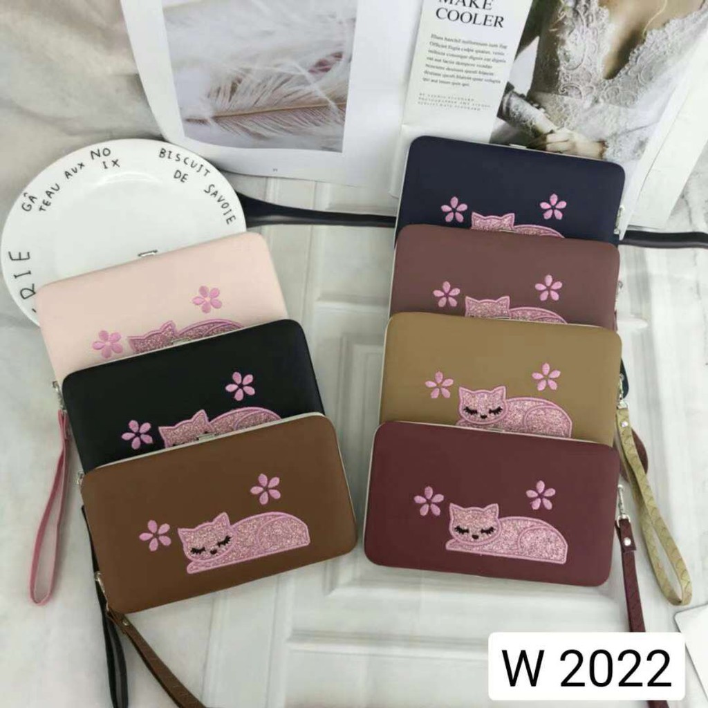 W2022 New Korean fashion cute long wallet cellphone pocket | Shopee ...
