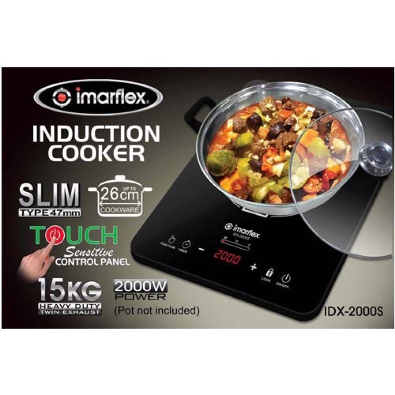 Imarflex Induction Cooker Slim Type Heavy Duty IDX-2000S | Shopee ...