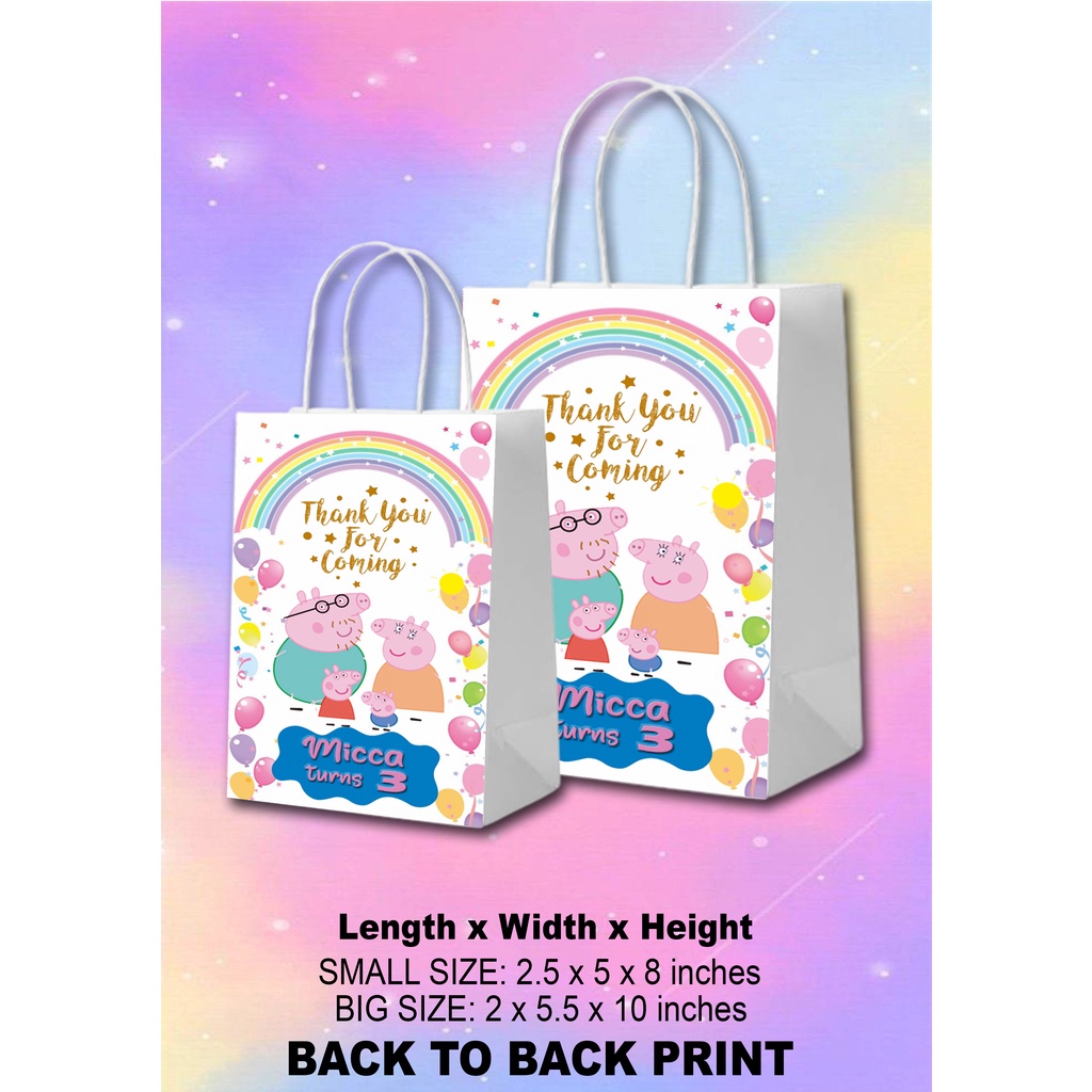 Peppa pig family theme paperbag/ lootbag (10pcs) | Shopee Philippines