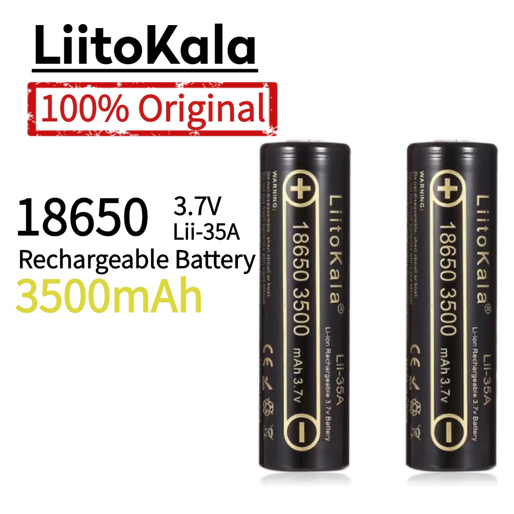 LiitoKala Lii-35A 18650 3500mAh 3.7V 20A Lithium Battery Rechargeable ...