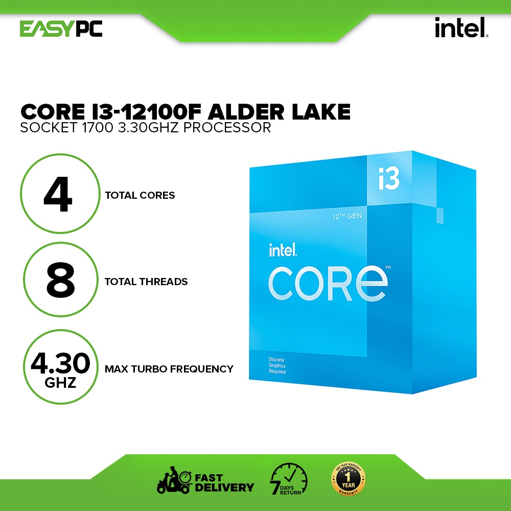 12th Generation Intel Core i3-12100F 1700 3.30GHz CPU | Shopee Philippines
