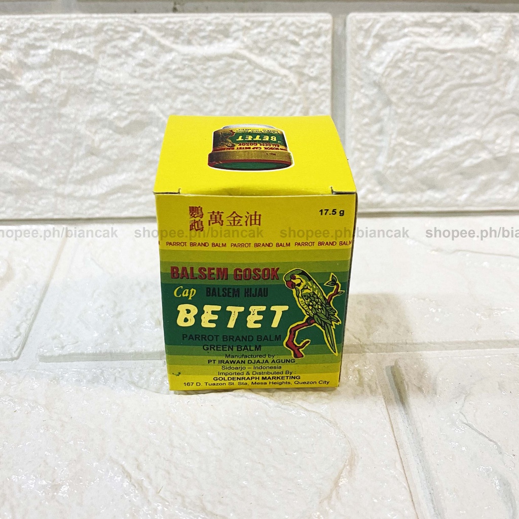 BETET PARROT BRAND GREEN BALM 17.5G (BEAUTY SECTION) | Shopee Philippines