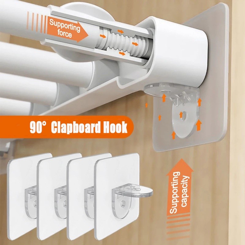 Punch Free Wardrob Clapboard Hooks / Self Adhesive Closet Partition ...