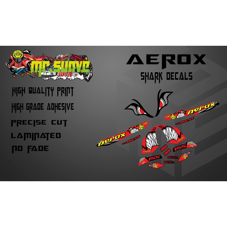Yamaha Aerox V1 Shark Decals Set | Shopee Philippines