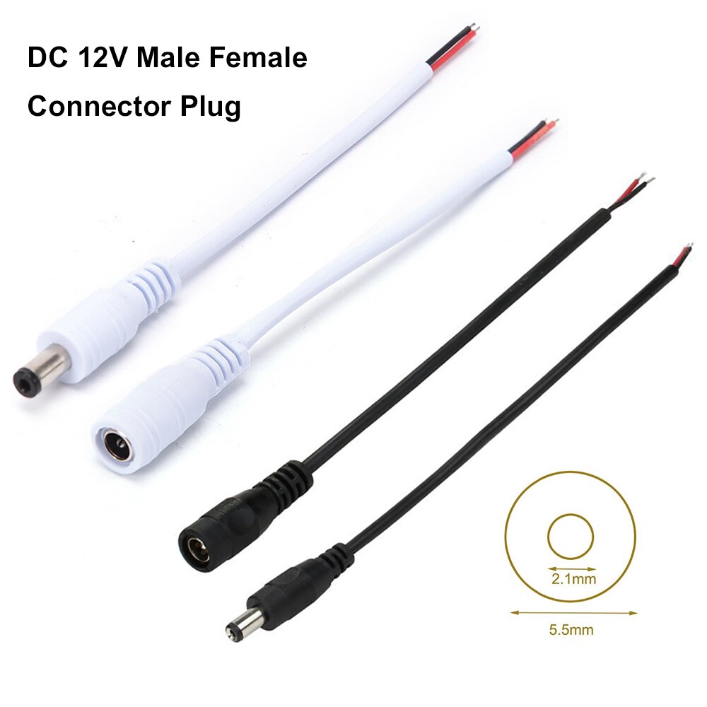 DC power male female cable 12V Plug DC 5.5x2.1Adapter cable Plug ...