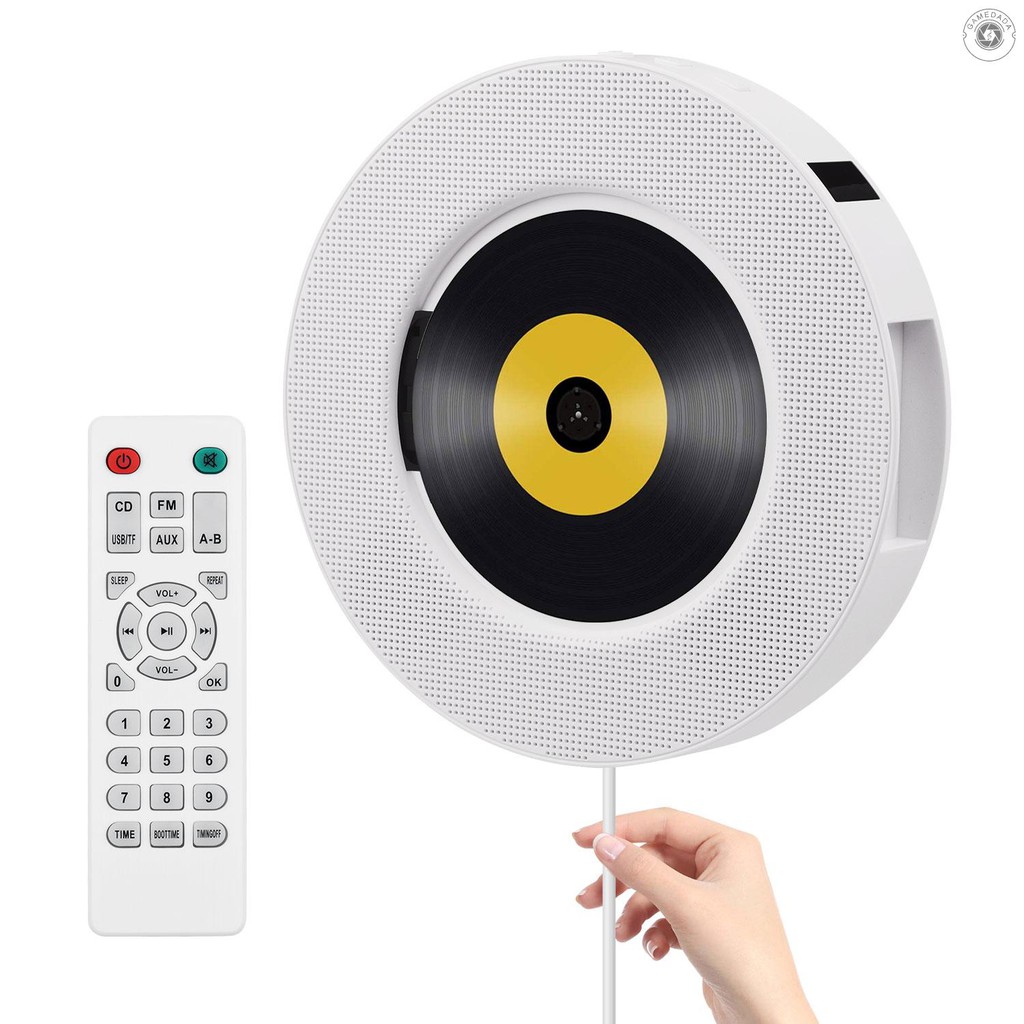 ⭐portable cd player wall mountable with bt fm radio timer with built-in ...