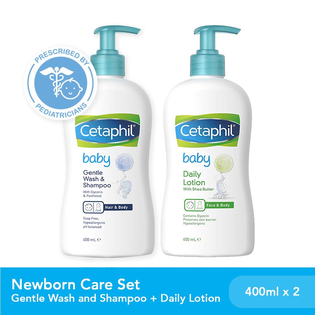 Cetaphil Newborn Care Set (Baby Gentle Wash & Shampoo Pump - 400ml ...