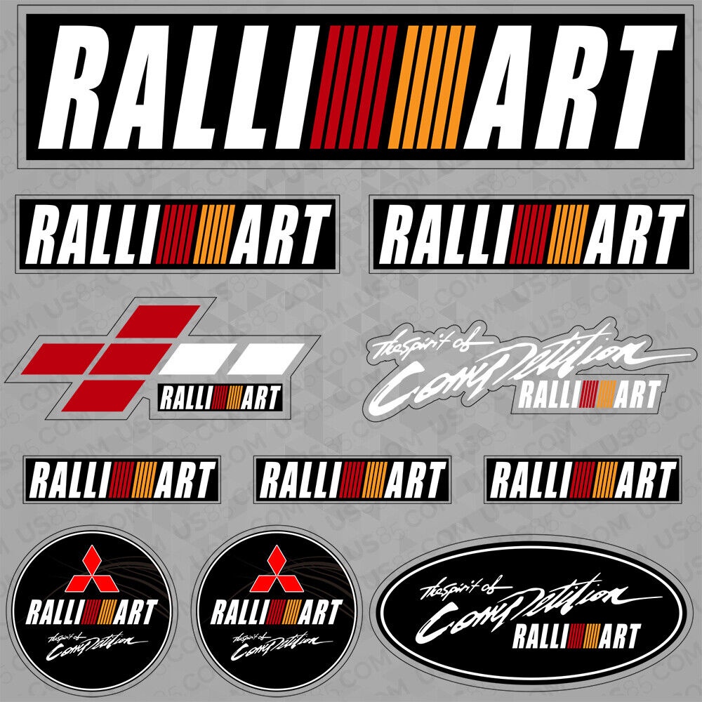 Mitsubishi Ralliart Sport Performance Sticker Decal Logo Stripe ...