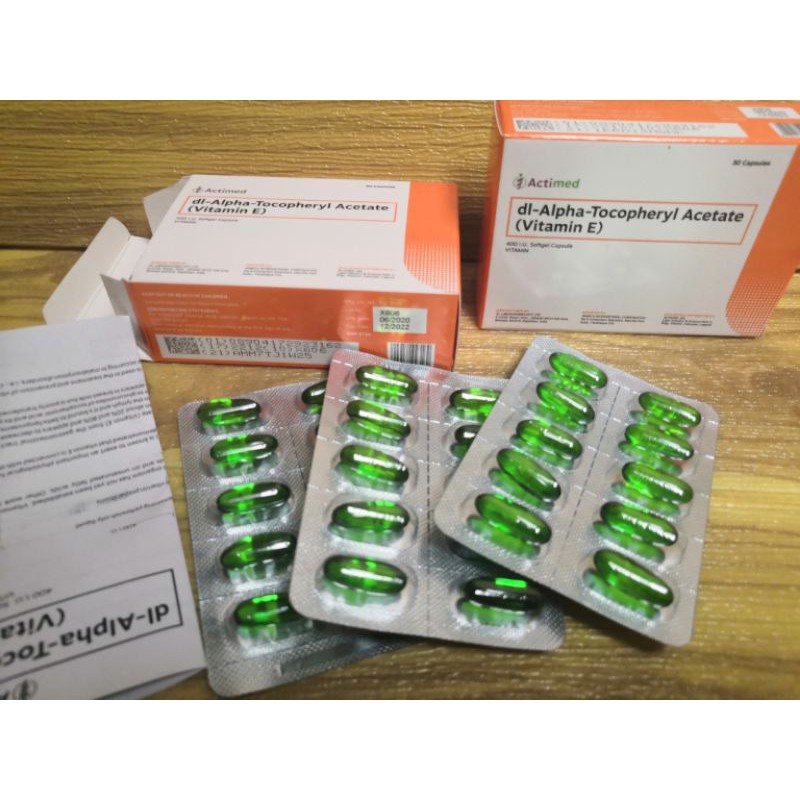 Actimed Vitamin e 400 I.U ( Evierose vitamin e) 30 softgels | Shopee ...