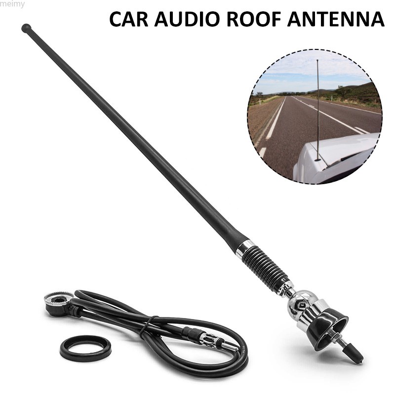 Universal RMA 305 DIN Car Rod Rubber Chrome Flex Roof Antenna Radio AM ...