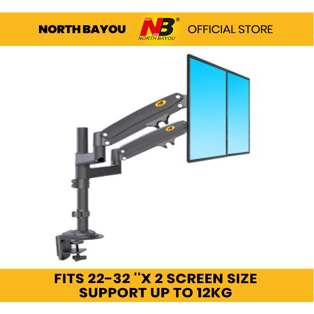 North Bayou Bayou H180 22"-32" Dual Monitor Desk Stand | Shopee Philippines