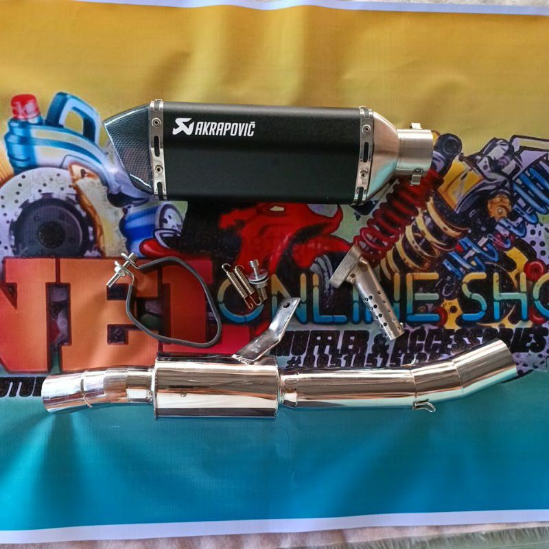 Akrapovic with elbow/Resonator for Cf moto Nk400/650 | Shopee Philippines