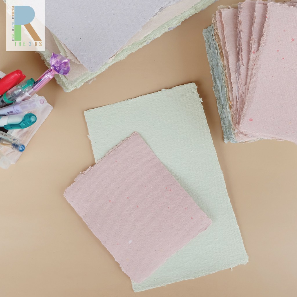 Handmade Paper Sustainable Deckled Edge Small (5.7x4.7") & Medium (8 ...