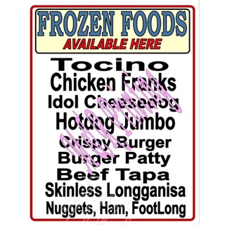 Frozen Food Signage Laminated | Shopee Philippines