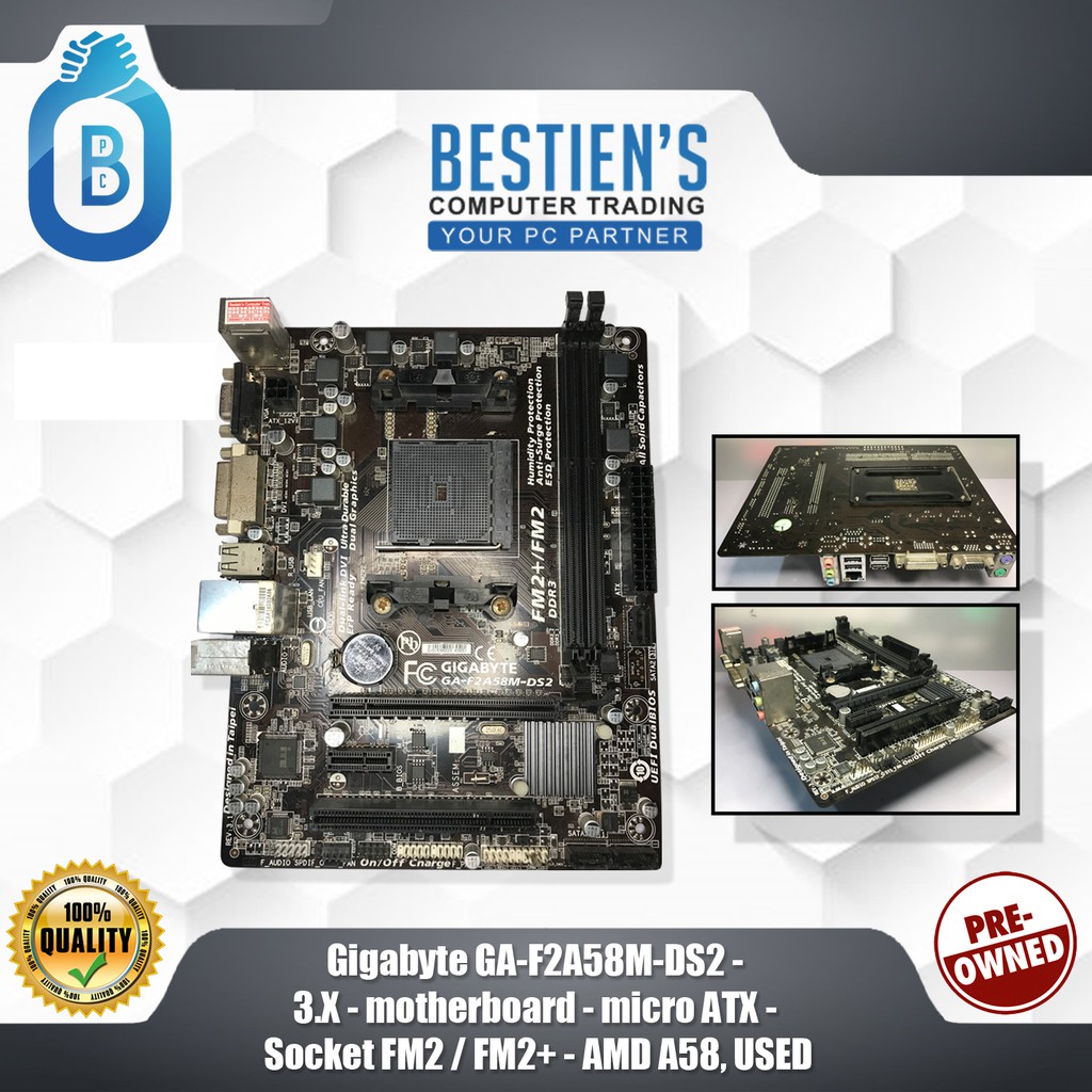 Gigabyte GA-F2A58M-DS2 - 3.X - motherboard - micro ATX - Socket FM2 ...