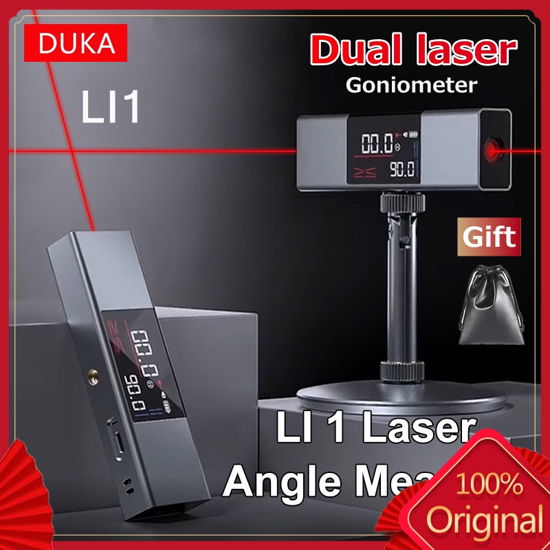 Original DUKA LI1 Dual Laser Protractor 2In1 Angles Leveling Digital ...