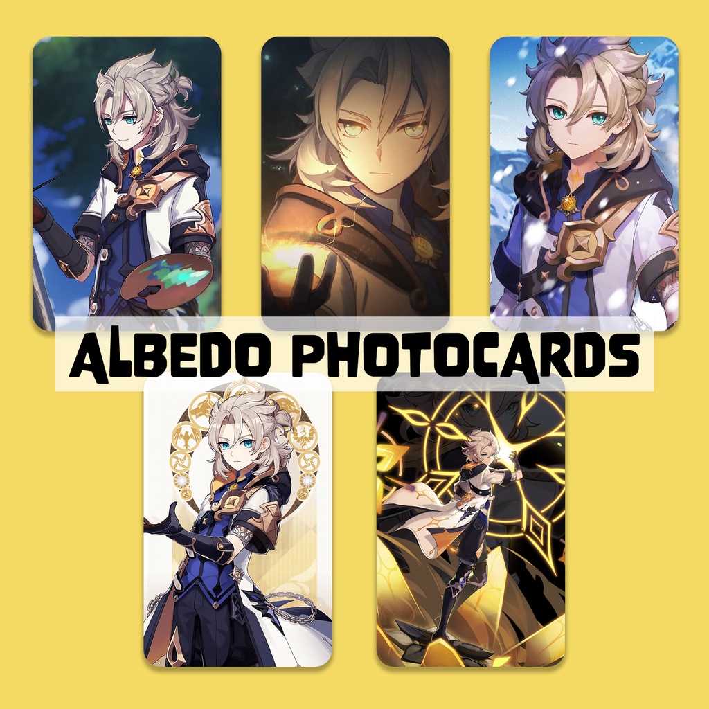 Genshin Impact Photocards - ALBEDO Textured Photocards Front and Back ...